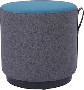 Amazon.com: Sunon Round Pouf Ottoman, Wooden Leg Small Ottoman Stool ...