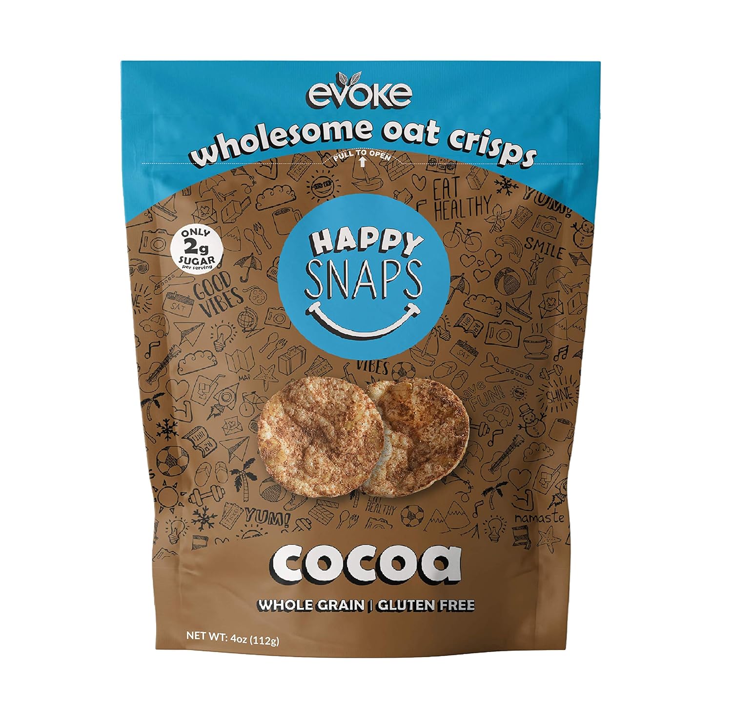 Amazon.com: Evoke Happy Snaps, Cocoa, 4oz, Pack Of 3 - Crispy Oat ...