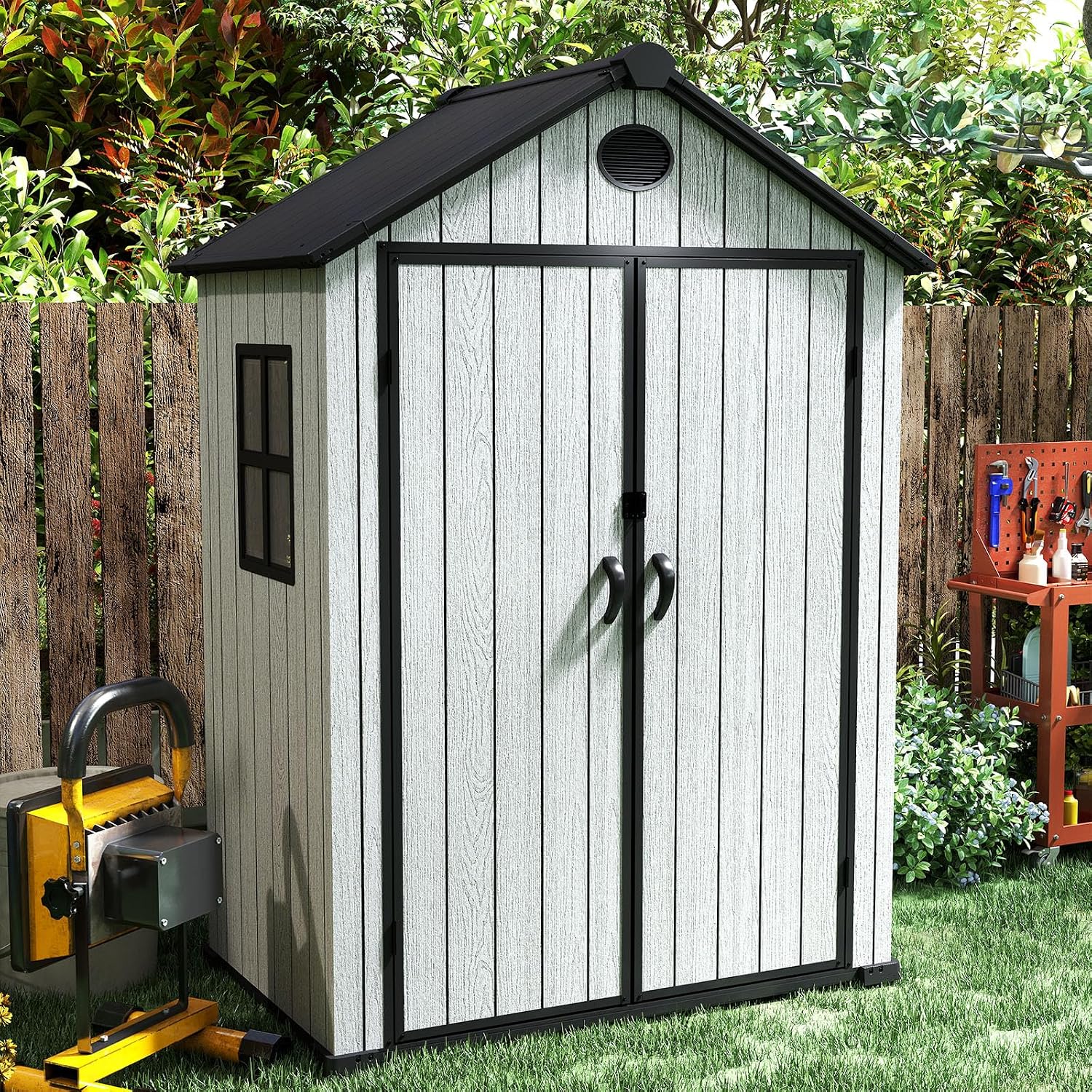Amazon.com : ZYJOYY 6 x 4 FT Shed Resin Outdoor Storage shed, 230 cuft ...