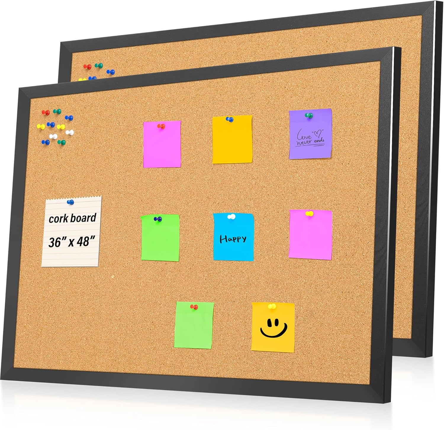 Amazon.com : Yettsoy 2 Pack Cork Board Bulletin Board 48 X 36 Inch ...