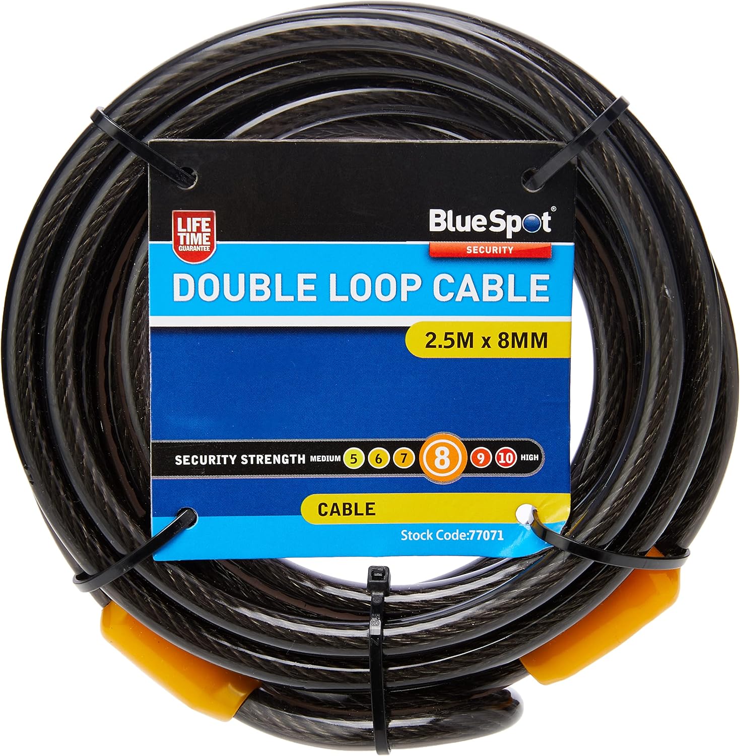 Fort Knox 77071 2.5 m x 8 mm Double Loop Cable, Black : Amazon.co.uk ...