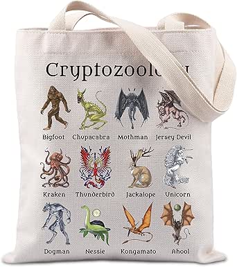 TIIMG Cryptozoology - Bolso de mano con criaturas críptidas, regalo de bigfoot Mothman, Blanco ...