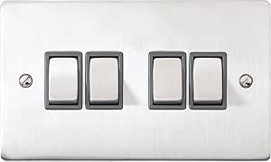 Superswitch SW206 BSS C 4-Gang 10A Single Pole 2-Way Switch : Amazon.co ...