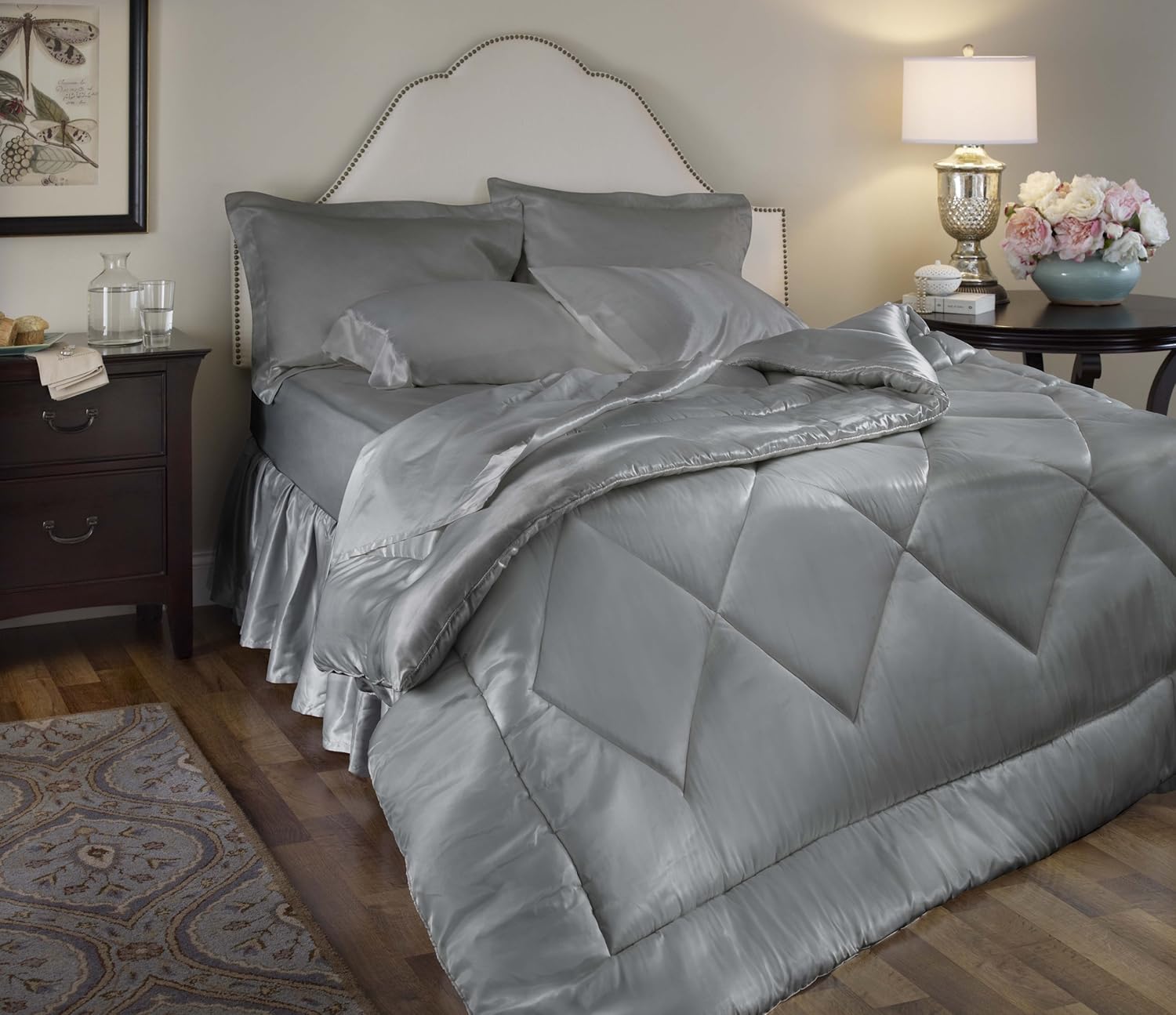 Amazon.com: Wispersilk 450QCBWSSLVR Comforter Set, Queen, Silver : Home ...