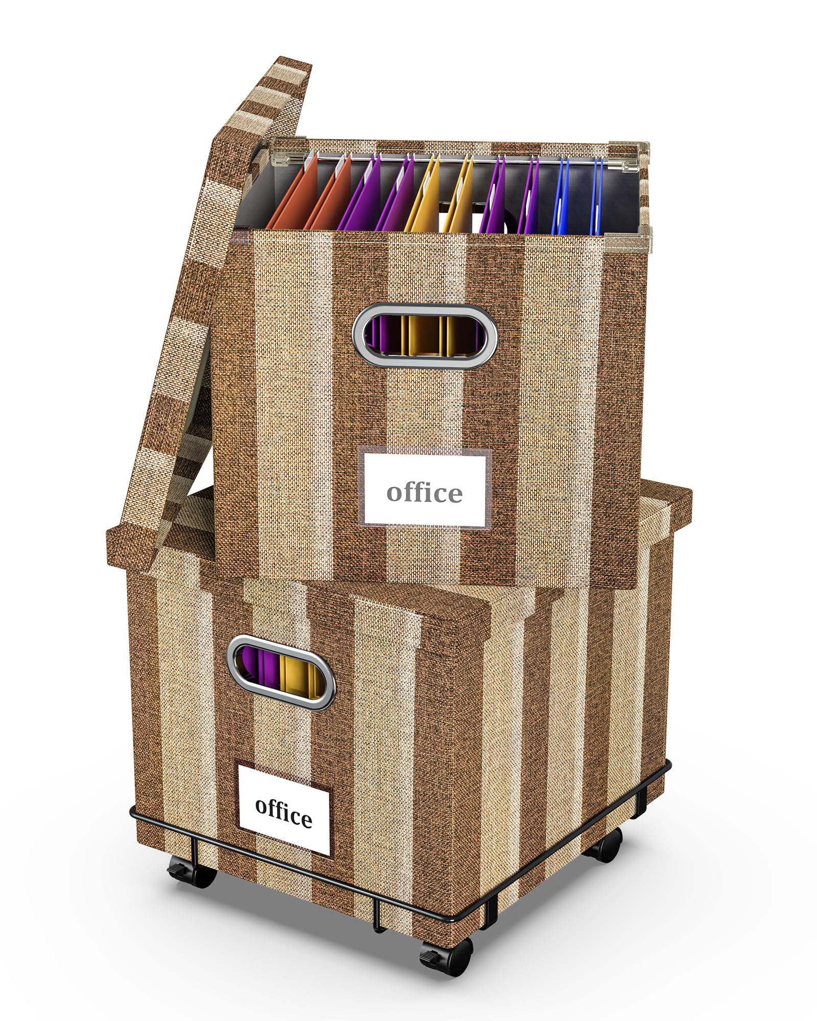 Snapklik.com : Oterri 2 Pack File Boxes, Rolling File Box, Portable ...