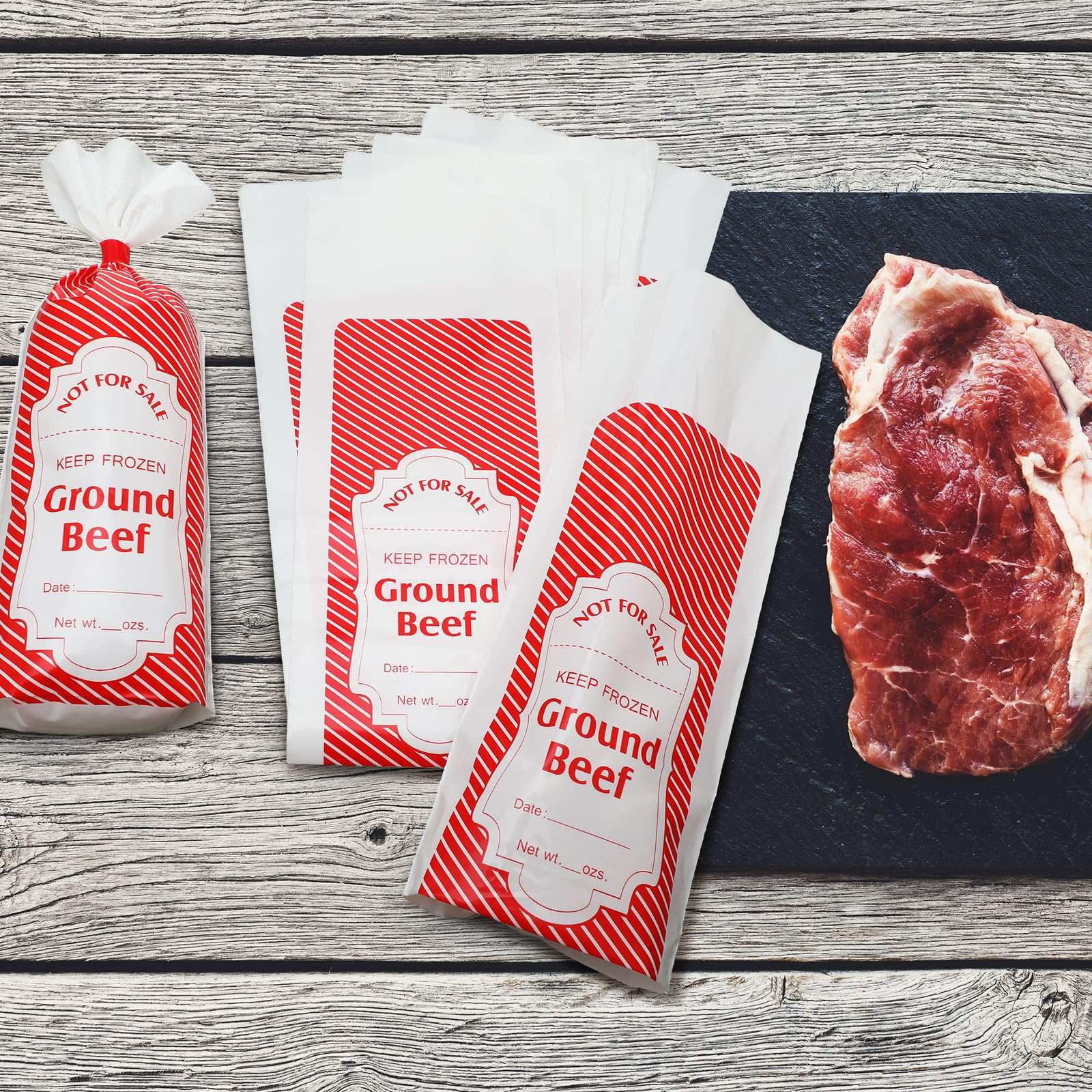 Snapklik.com : Cholemy 1 Lb Red Plaid Ground Beef Freezer Bags ...