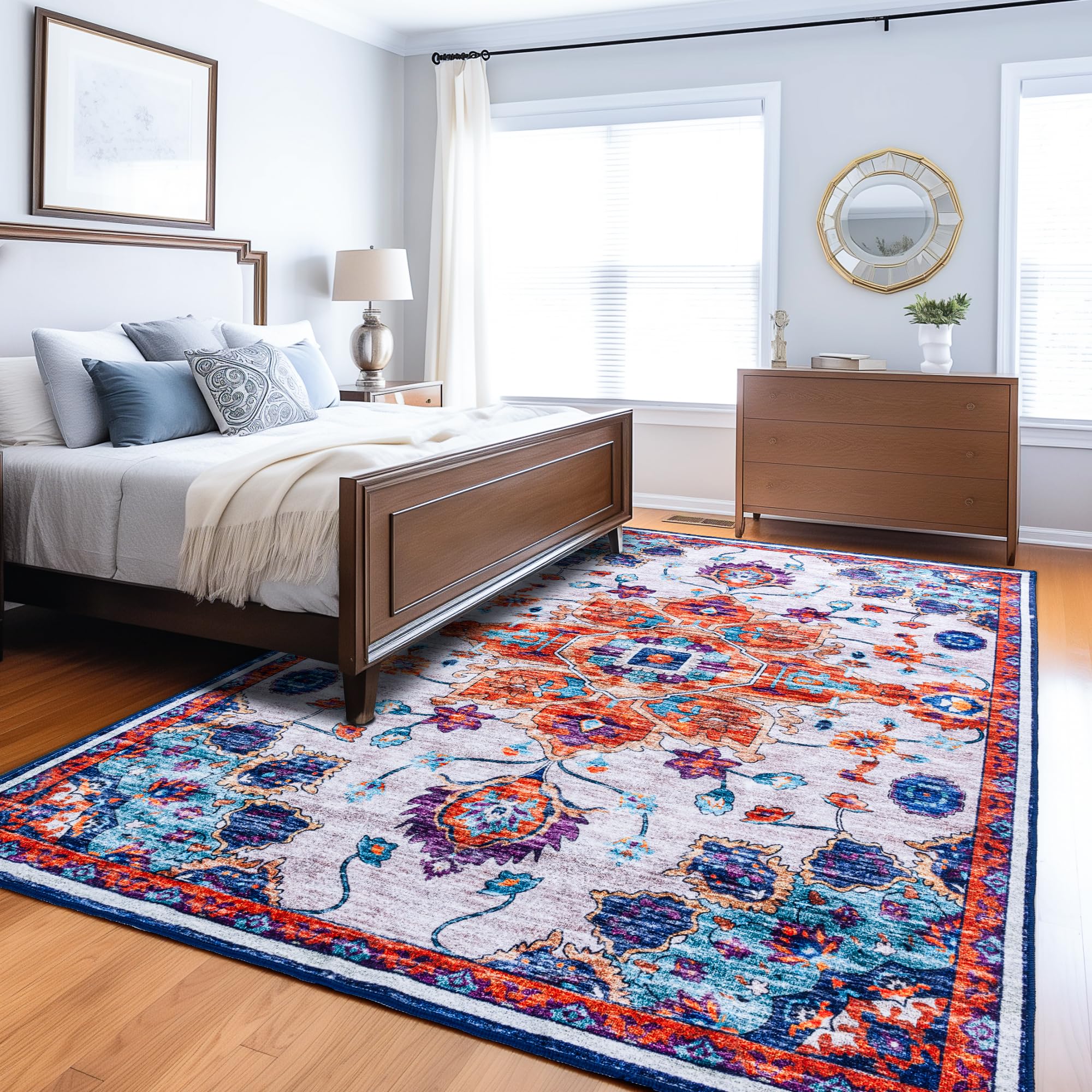 Shilucheng 4x6 Area Rugs for Living Room,Large Area Rug Bedroom Boho ...