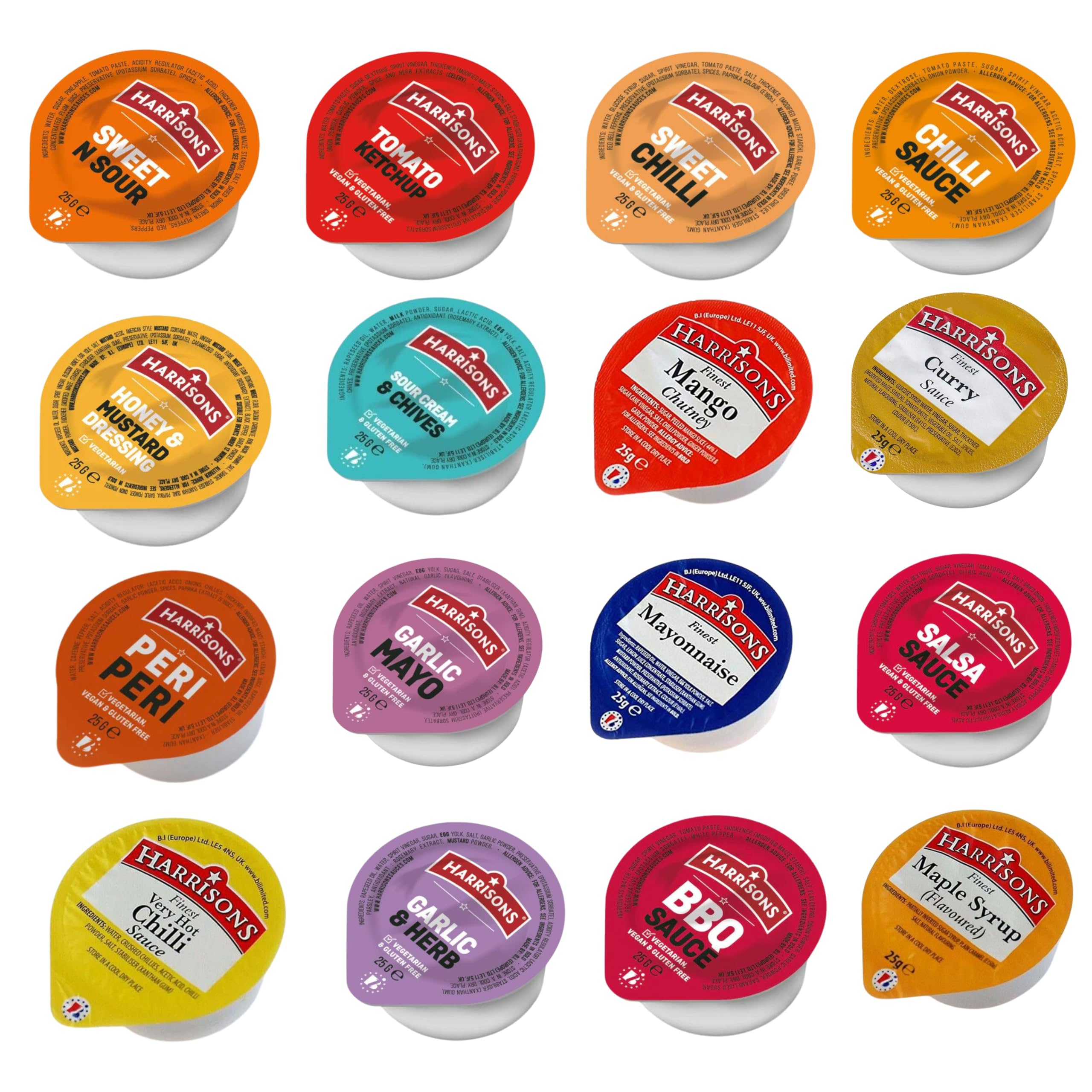 150 X 25g (30 of Each) Harrisons Sauce, Mayonnaise, Mustard Pick N Mix ...