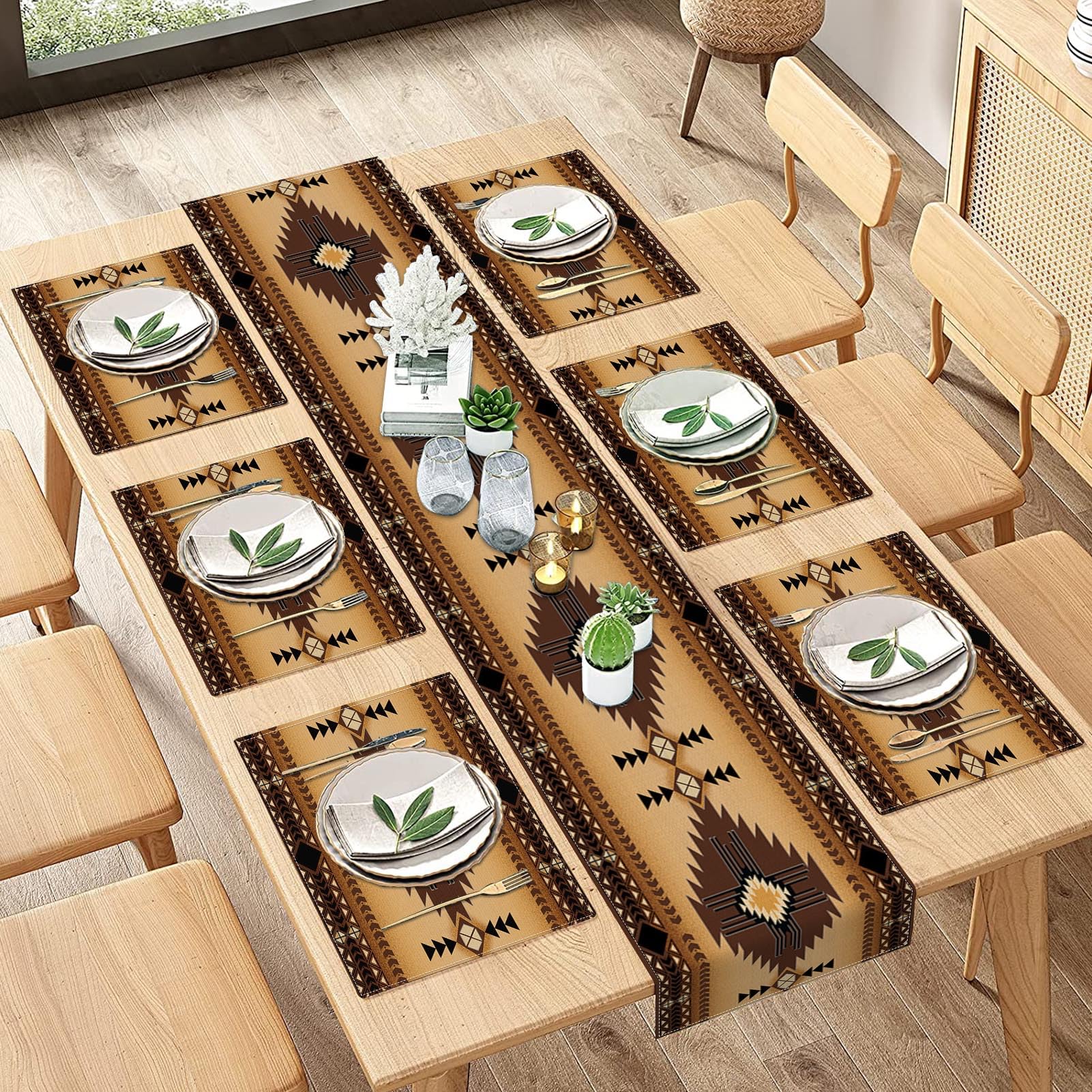 Amazon.com: ArtSocket Western South Table Runner and Placemats Set of 6 ...