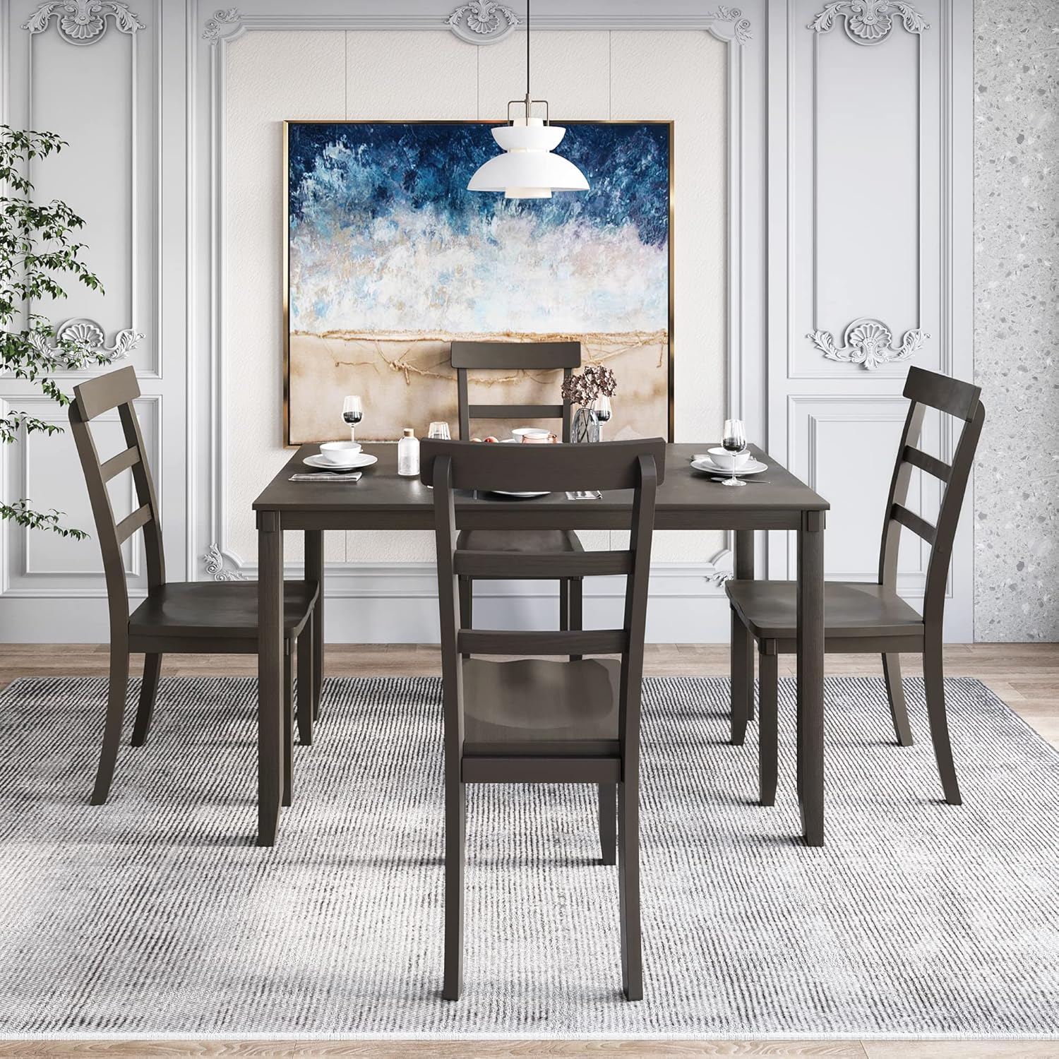 Amazon.com - Harper & Bright Designs Dining Table Set, 5 Piece Kitchen ...