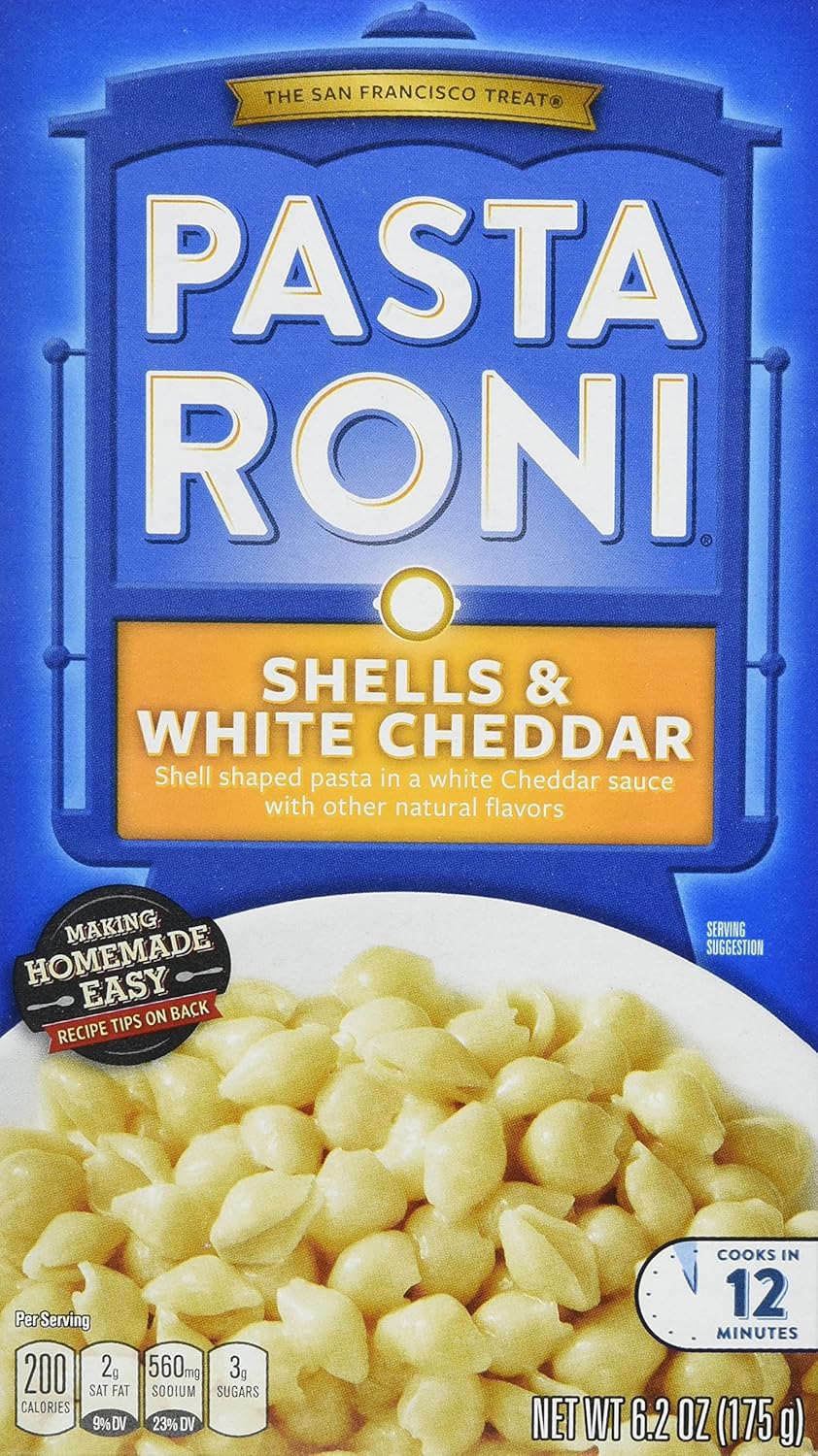 Amazon.com : Pasta Roni, Shells & White Cheddar Cheese, 6.2oz Box (Pack ...