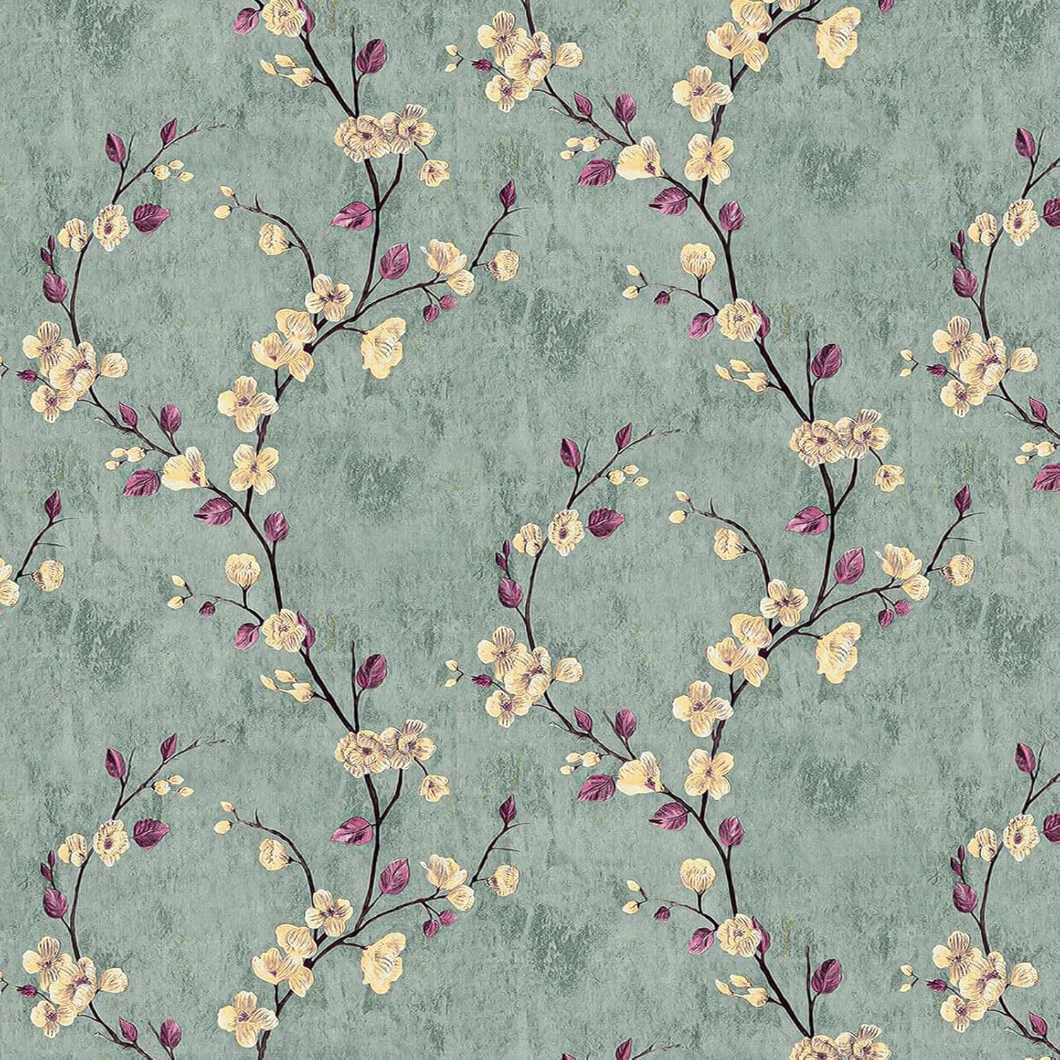 SOON AFTER 17.7”x120” Floral Peel and Stick Wallpaper Flower Tree ...