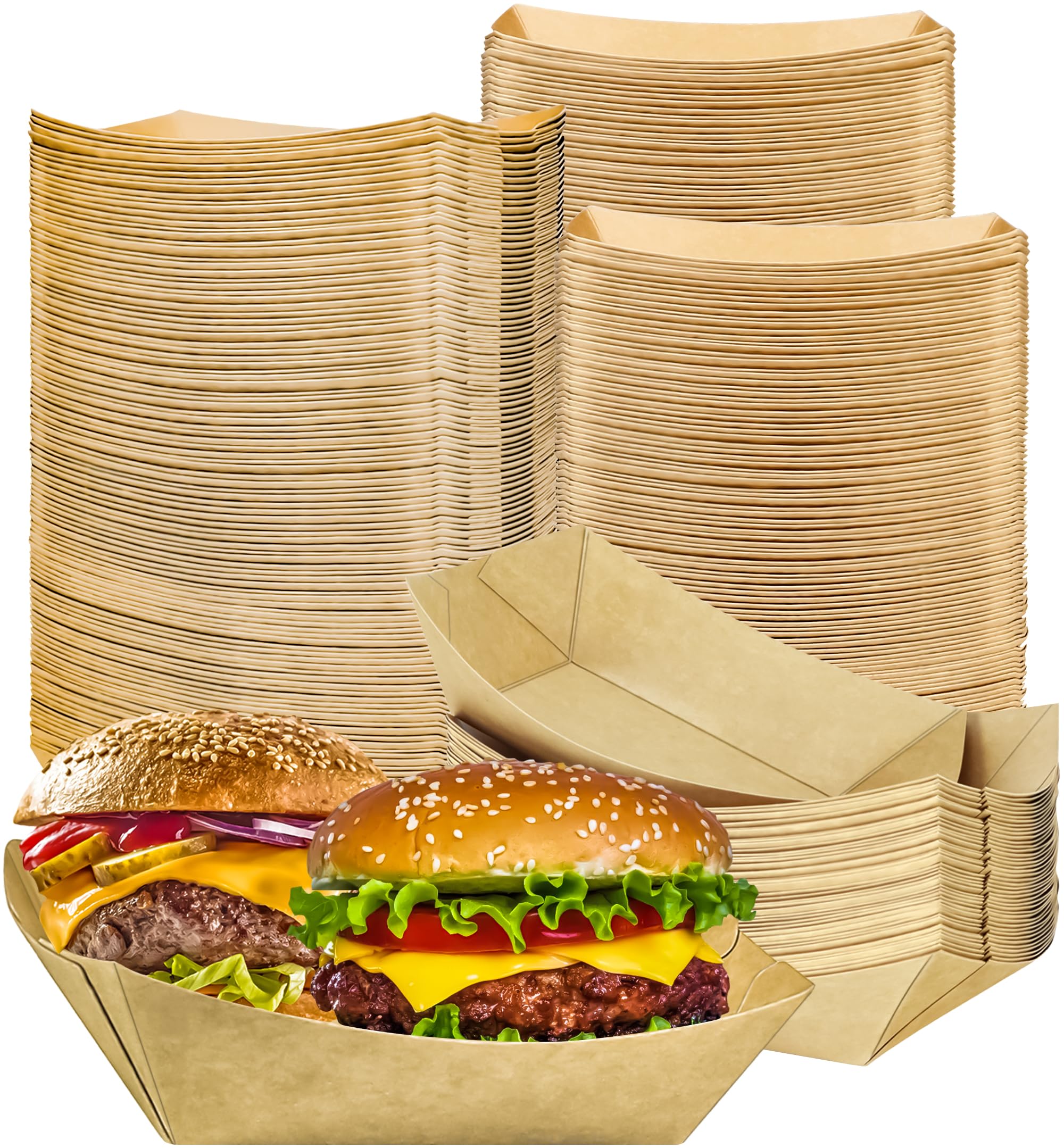 Amazon.com: MotBach 150 Pack 3LB Extra Large Paper Food Boat Trays ...