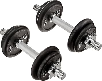 Amazon.com : Amazon Basics 40-Pound Adjustable Weight Set with Case ...