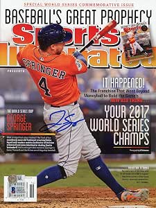 George Springer Houston Astros Autographed 2017 Sports Illustrated ...