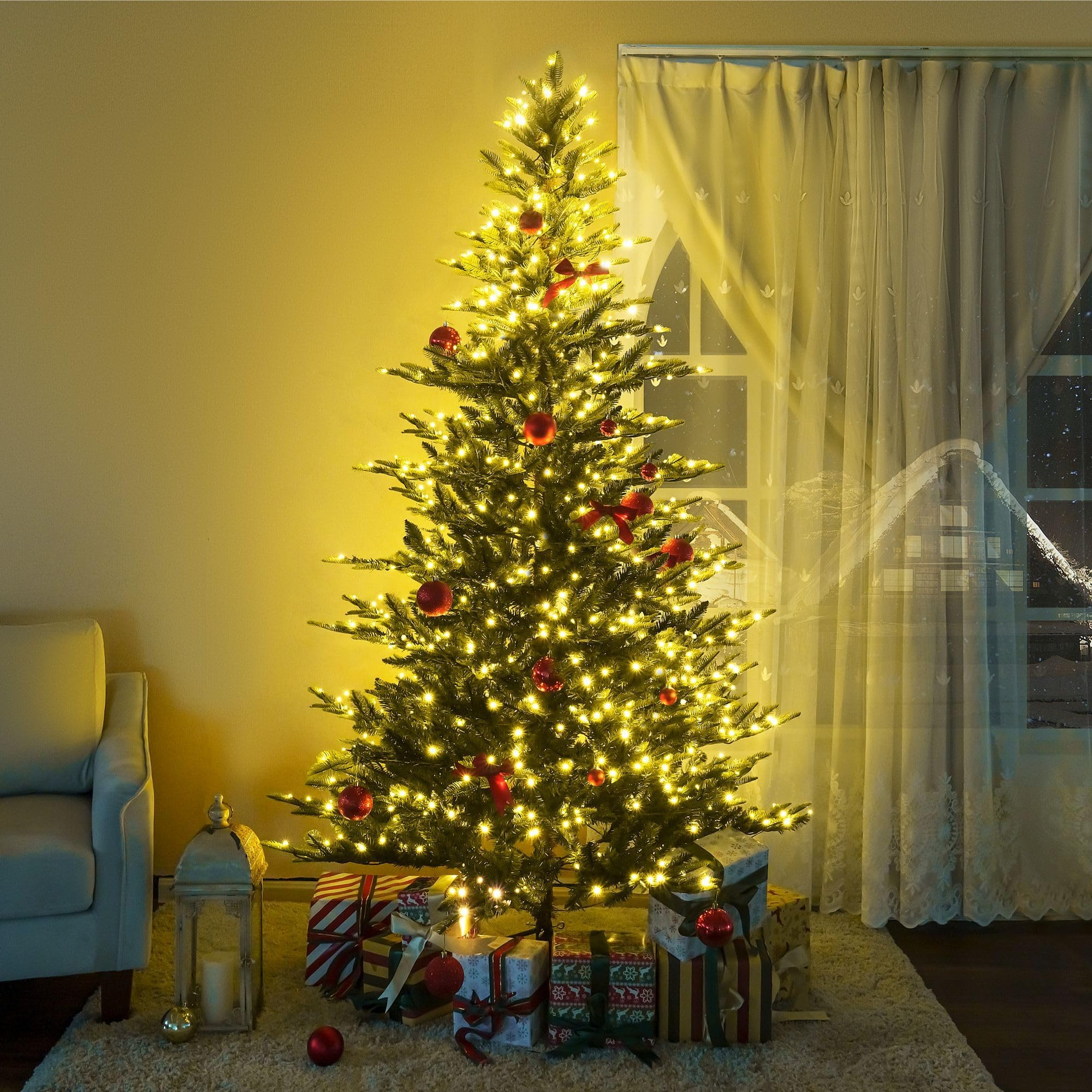 Amazon.com: Balsam Hill 9ft Pre-Lit Alpine Balsam Fir Artificial ...