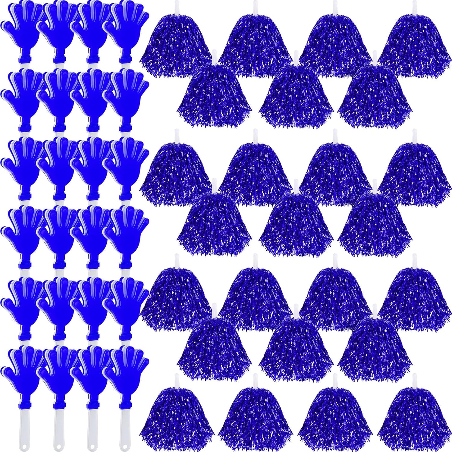 Amazon.com : 48 Pcs Cheerleading Pom Poms and Hand Clappers Noisemakers ...