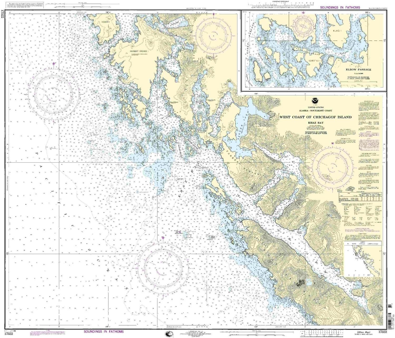 Amazon.com : 17322-Khaz Bay, Chichagof Island : Fishing Charts And Maps ...