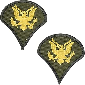 Amazon.com: EagleEmblems PM1004 Patch-Army,SPEC-4 (Pair) Dress Green (3'')