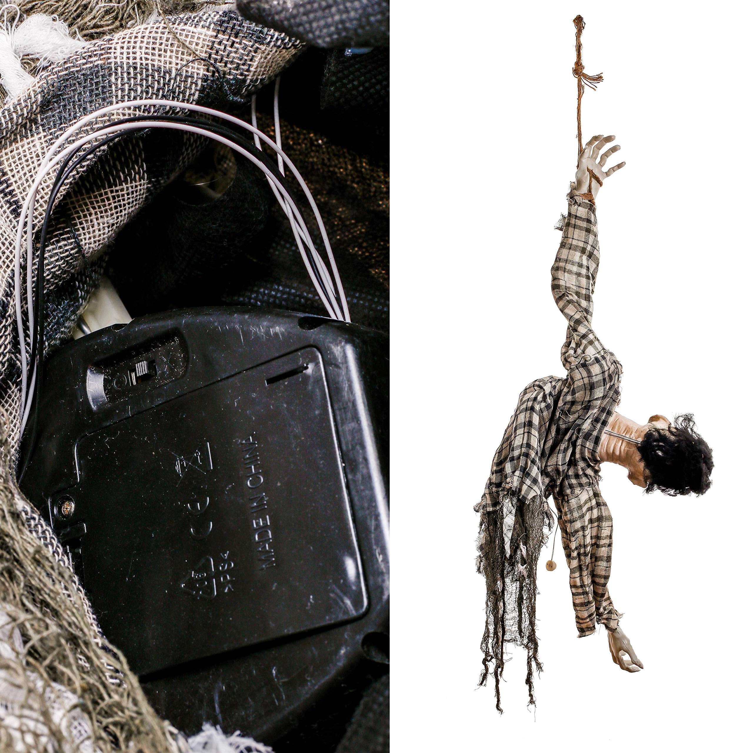 Buy HALLOWEEN HAUNTERS Animated 56" Hanging Zombie Ghoul Torso with ...