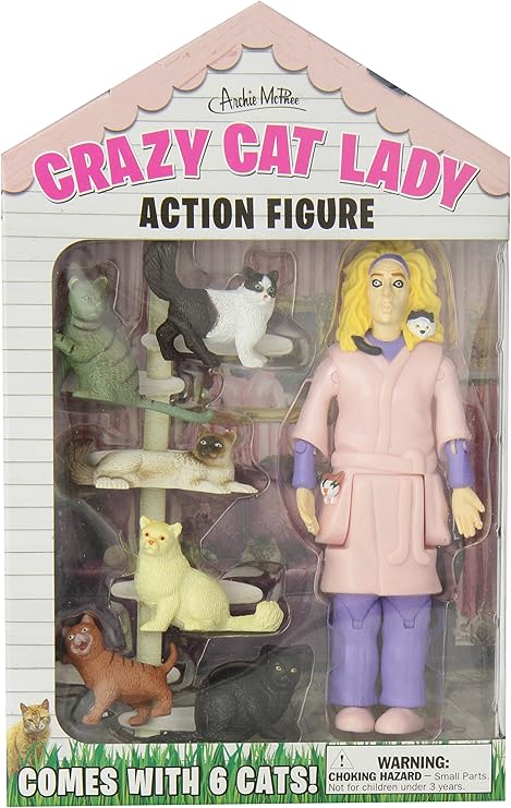 Amazon.com: Accoutrements Crazy Cat Lady Action Figure Multicolored, 8 ...