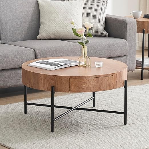 Amazon.com: GAOMON Circle Coffee Table Living Room Round Center Table ...