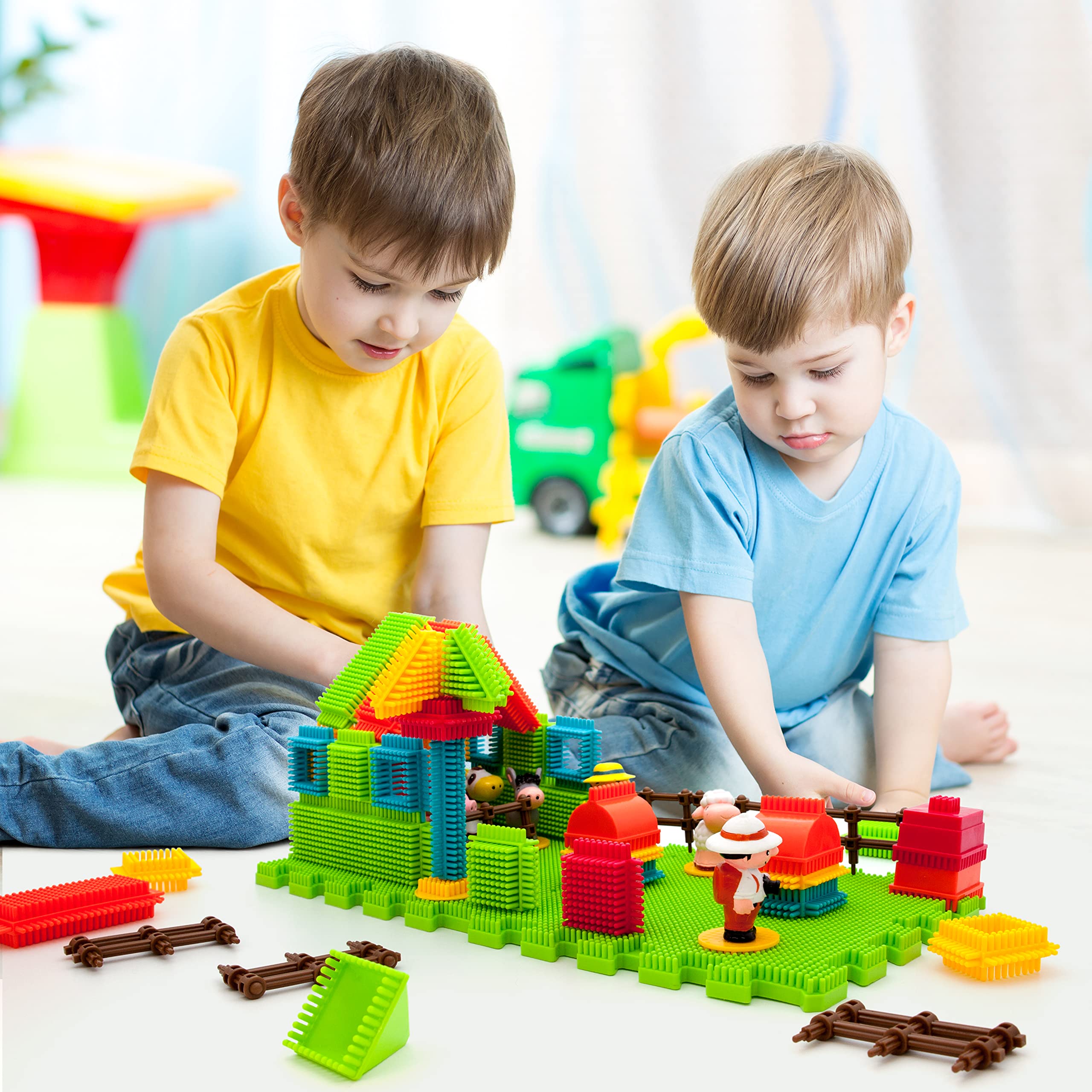 Snapklik.com : PTB100 100pcs Bristle Shape 3D Building Blocks Tiles ...