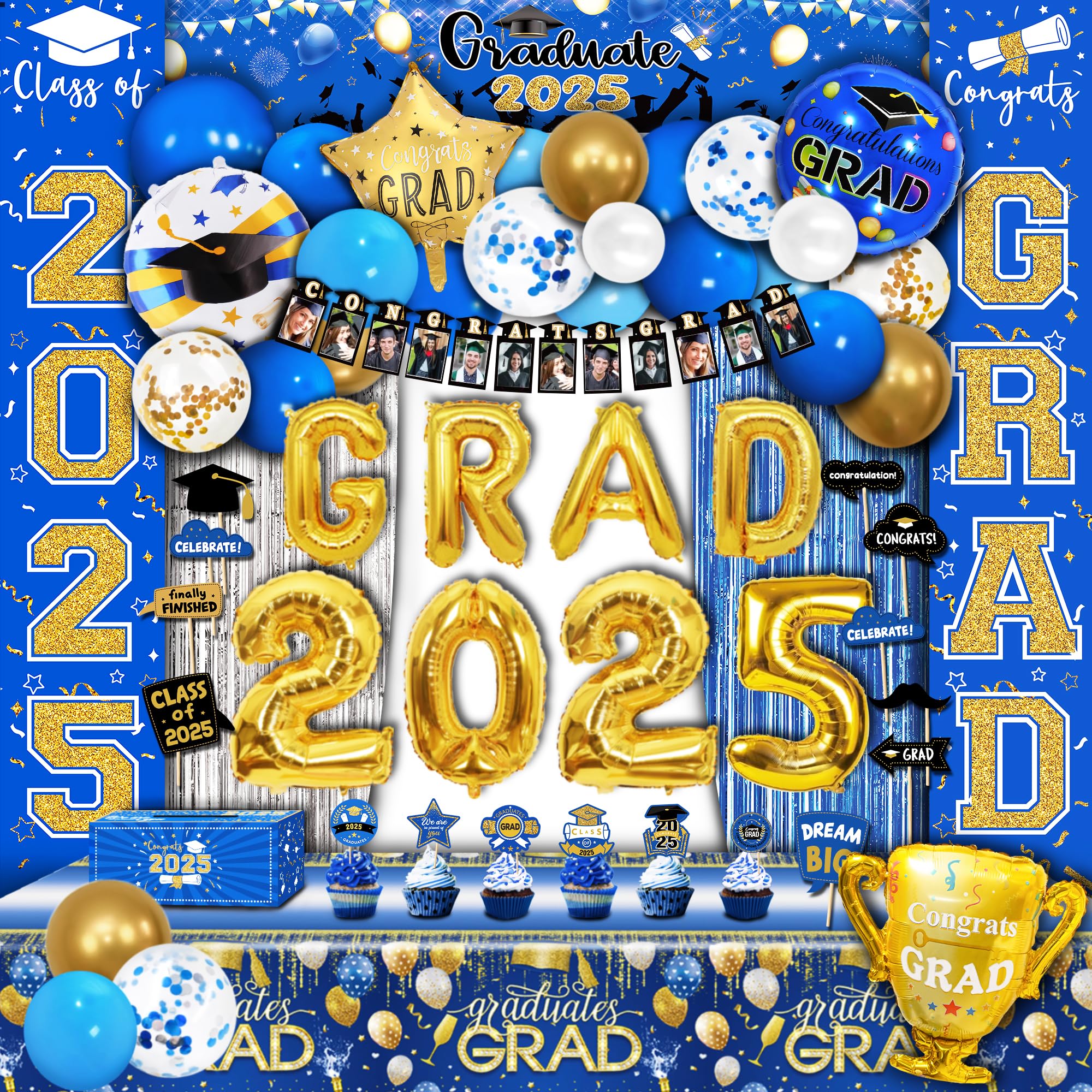 Blue And Gold Graduation Party Class Of 2024 Blue And Gold Graduation