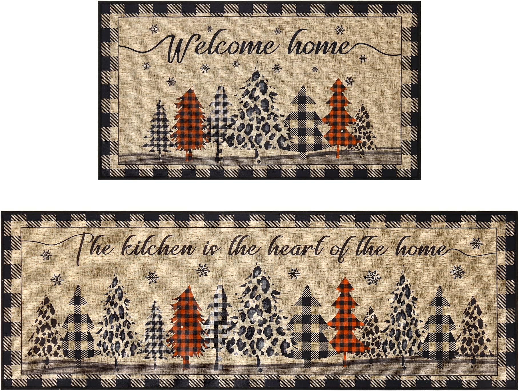 Amazon.com: Ceenna 2 Pcs Winter Kitchen Rugs and Mats Set Snowflakes ...