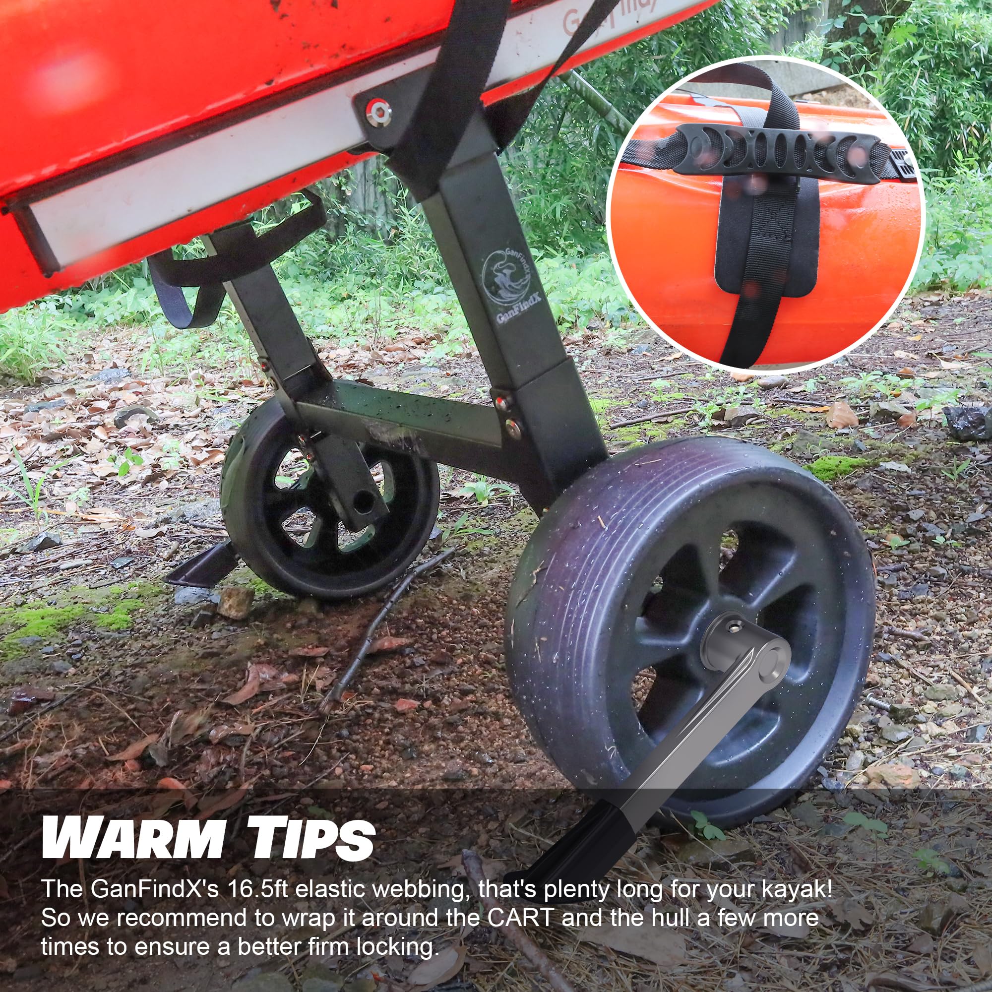 Snapklik.com : GanFindX Heavy-Duty Folding Kayak Cart Dolly W/Puncture ...