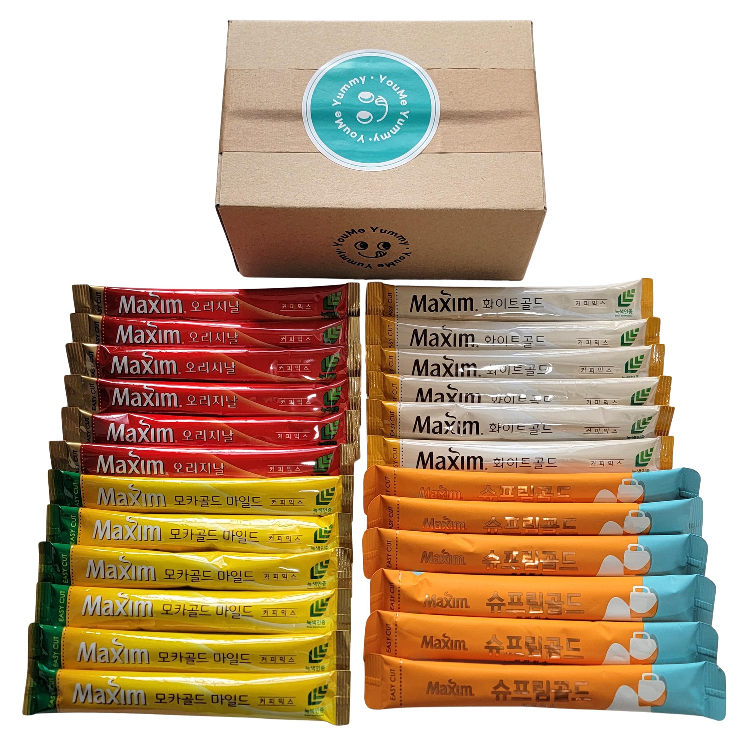 Amazon.com : YouMe Yummy Korea Instant Coffee Mix Variety Pack (24 ...