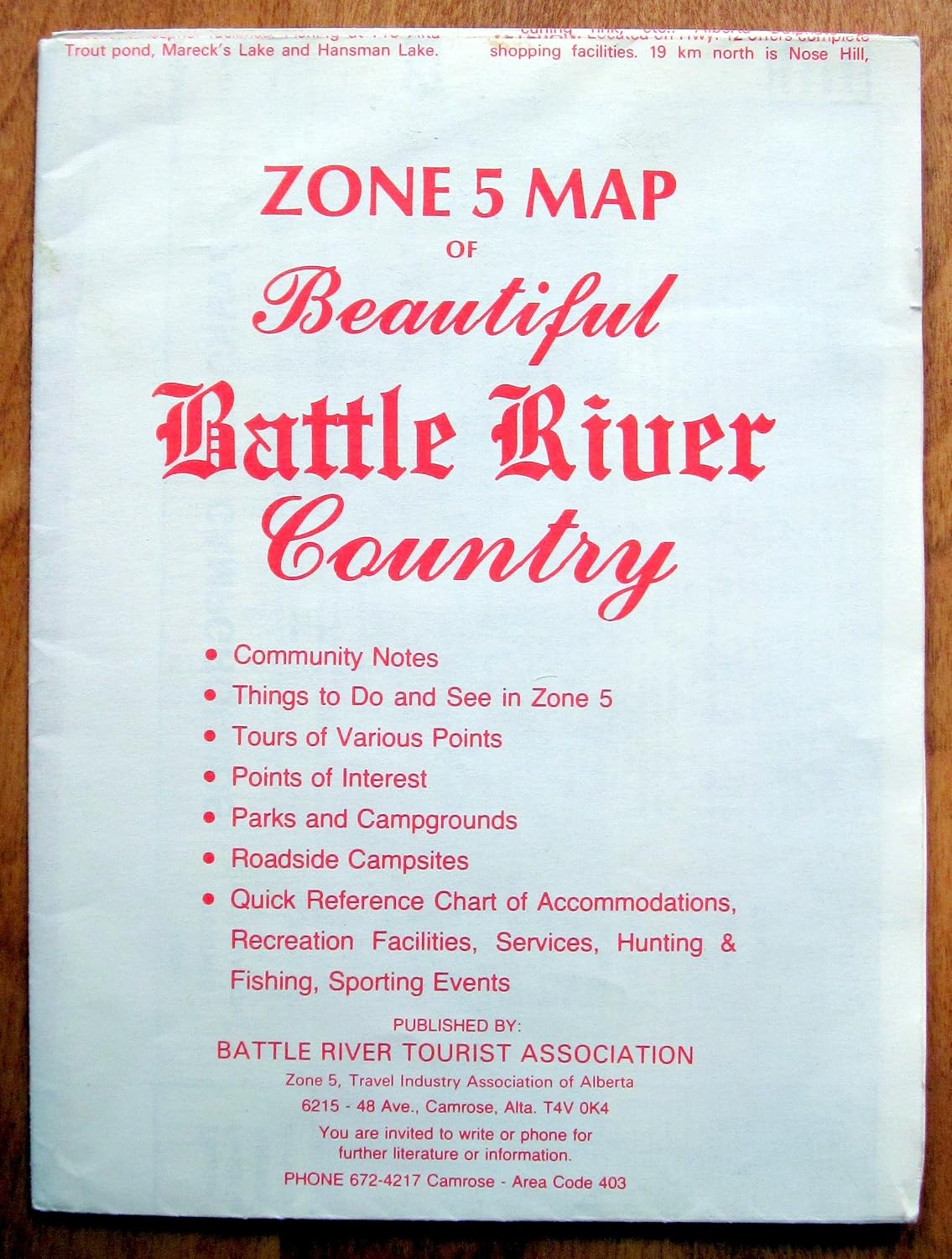 Map: Zone 5 Battle River Country (Alberta): Vintage Travel Ephemera ...