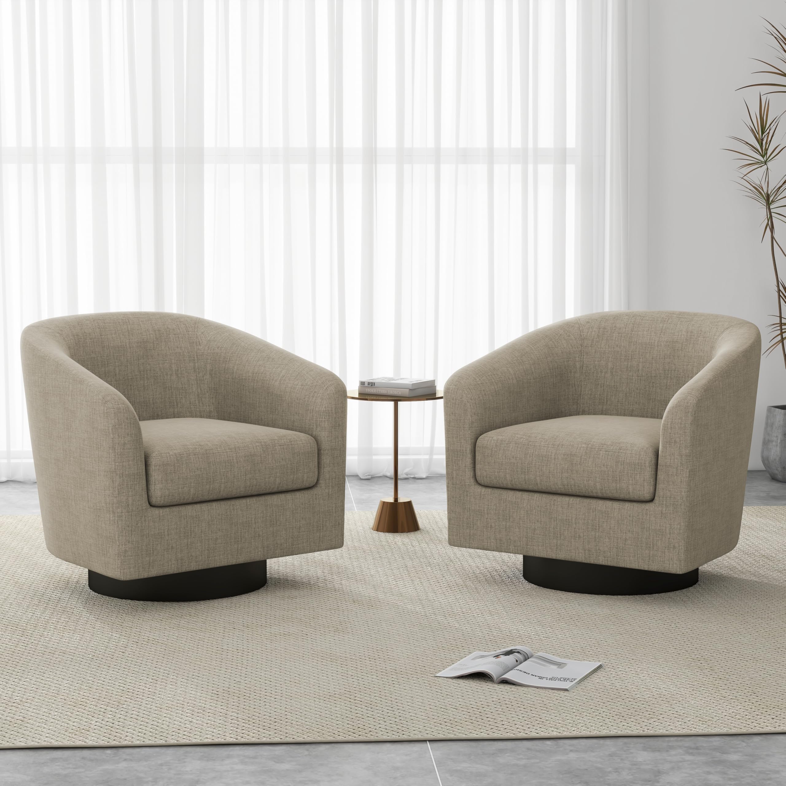 Amazon.com: AMICLIBER Accent Swivel Chair,Modern Fabric Living Room ...