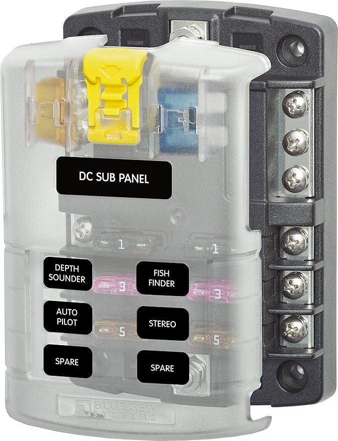 Amazon.com: BLUE SEA 5025 RV Trailer Camper Fuse Block System 6 ...