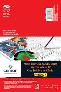Canson Foundation Series Make Your Own Comic Book Kit, 6.625"X10.25 ...