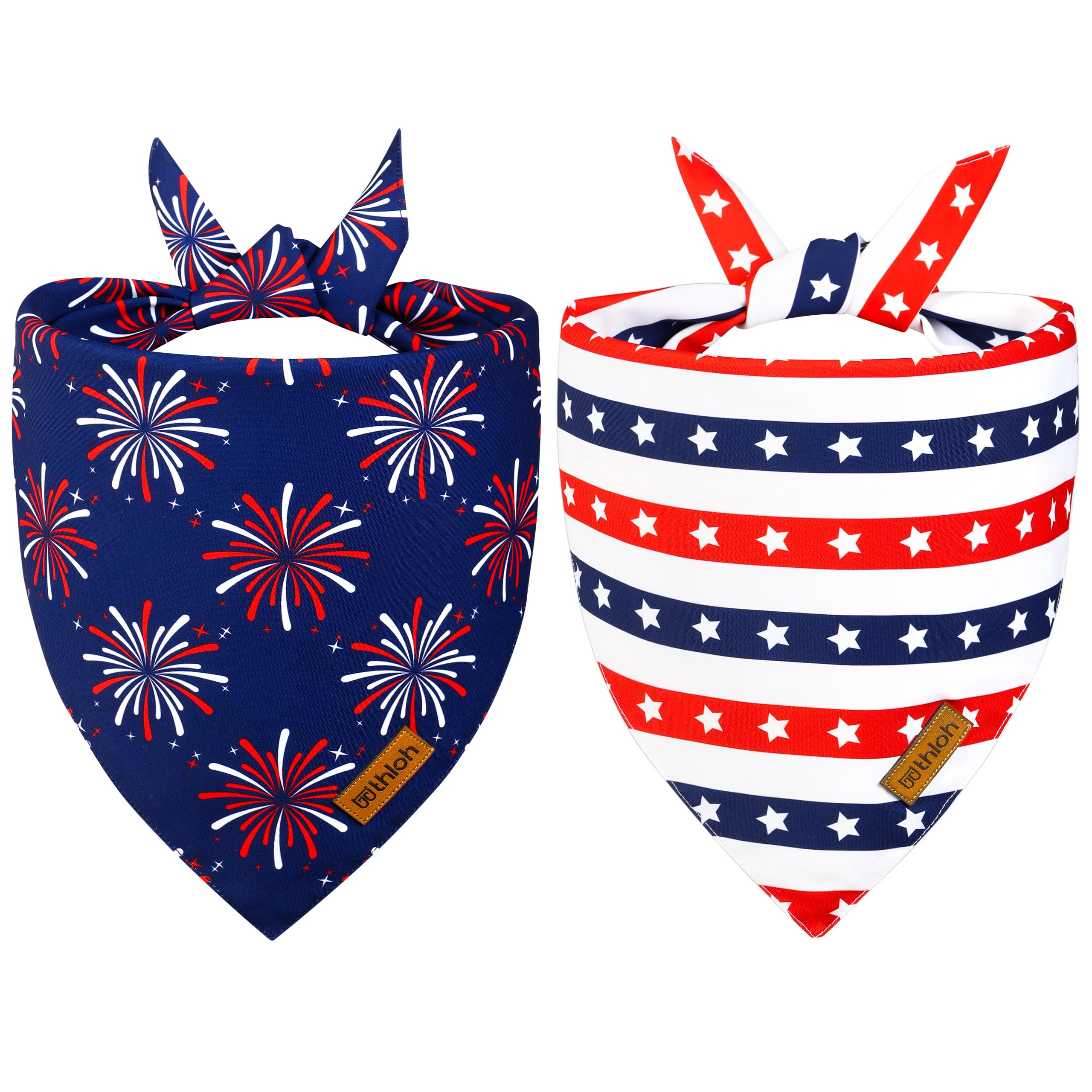 Amazon.com : THLOH 4th of July Dog Bandanas - 2 Pack Reversible USA ...
