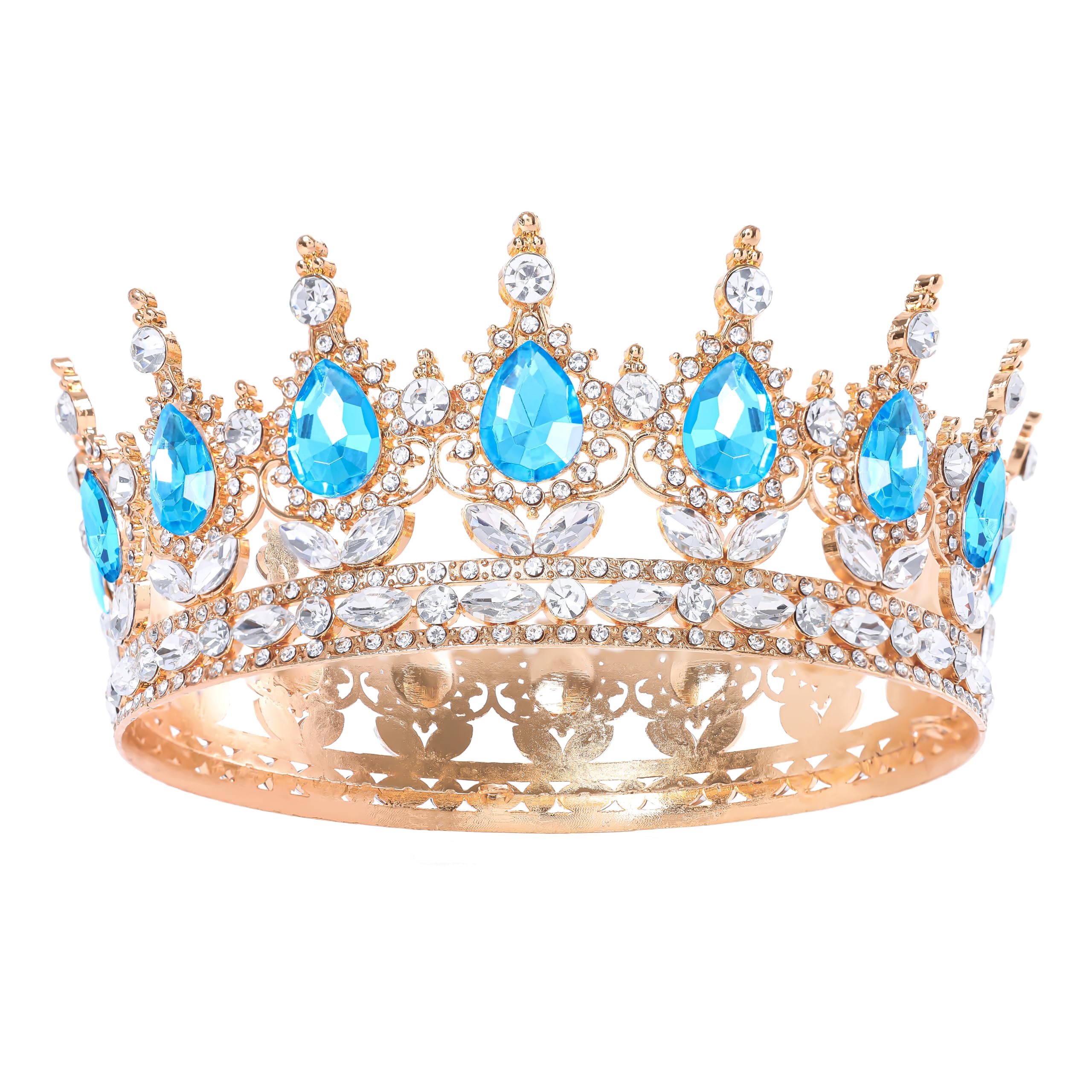 Amazon.com : Feltent Blue Queen Crown for Women Crystal Tiara for Girl ...
