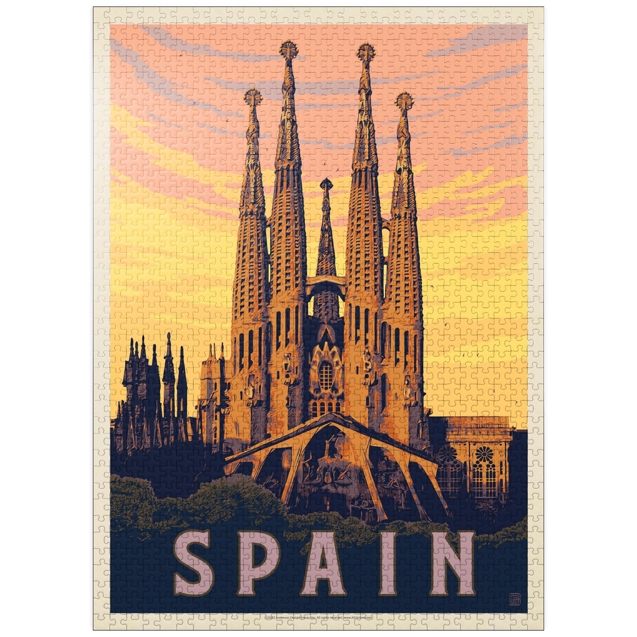 Amazon.com: MyPuzzle Spain: Familia Sagrada, Vintage Poster - Premium ...