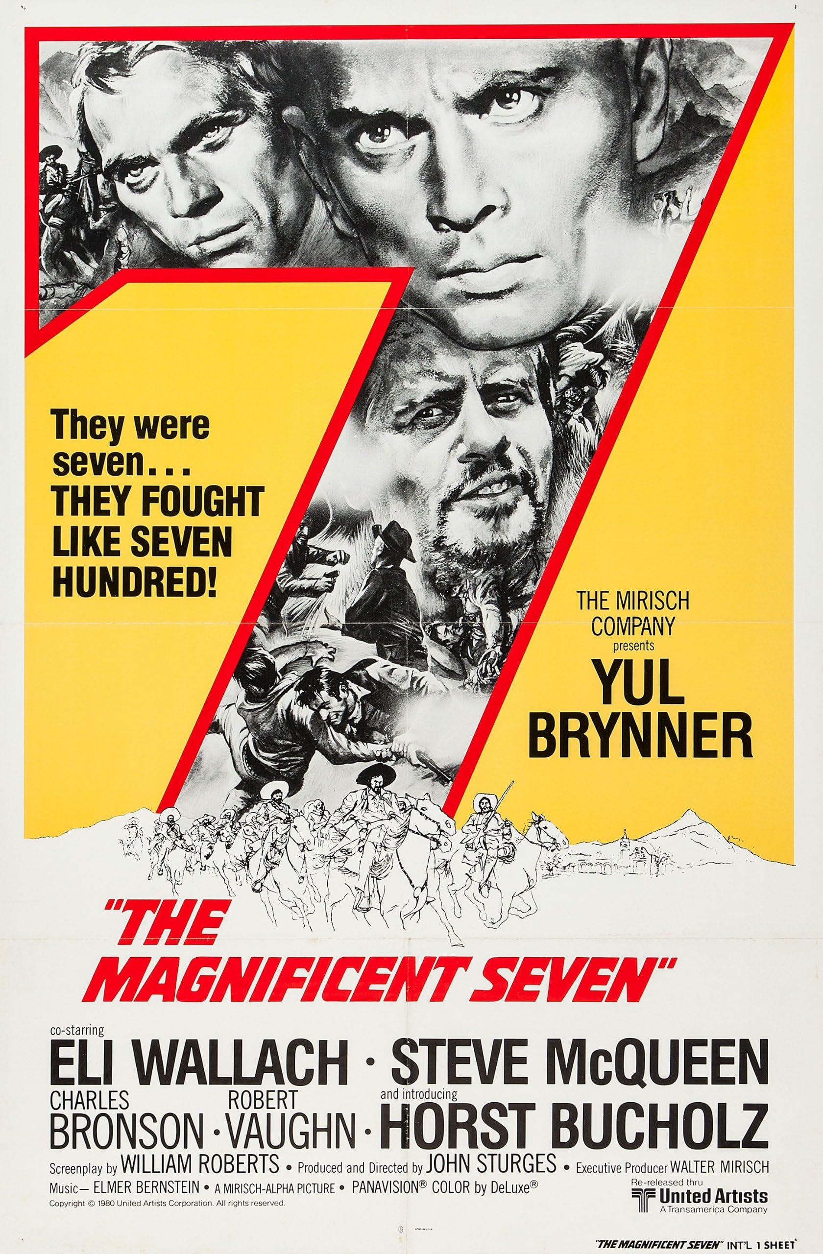Amazon.com: The Magnificent Seven (1960) Movie Poster 24x36 inches ...