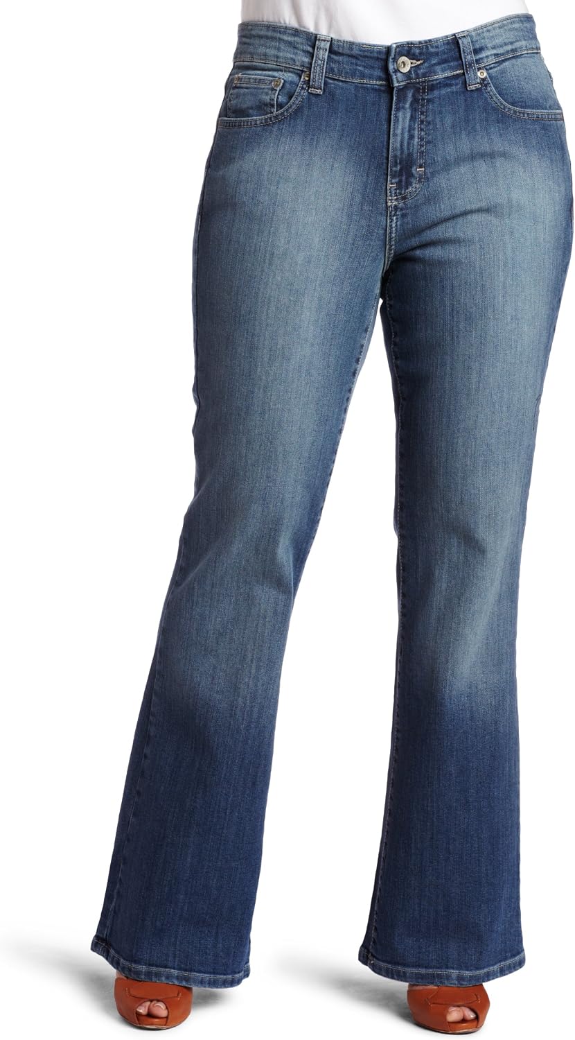 Calvin Klein Jeans Women's Plus Size Flare Jean, Thallium, 14R 30 ...