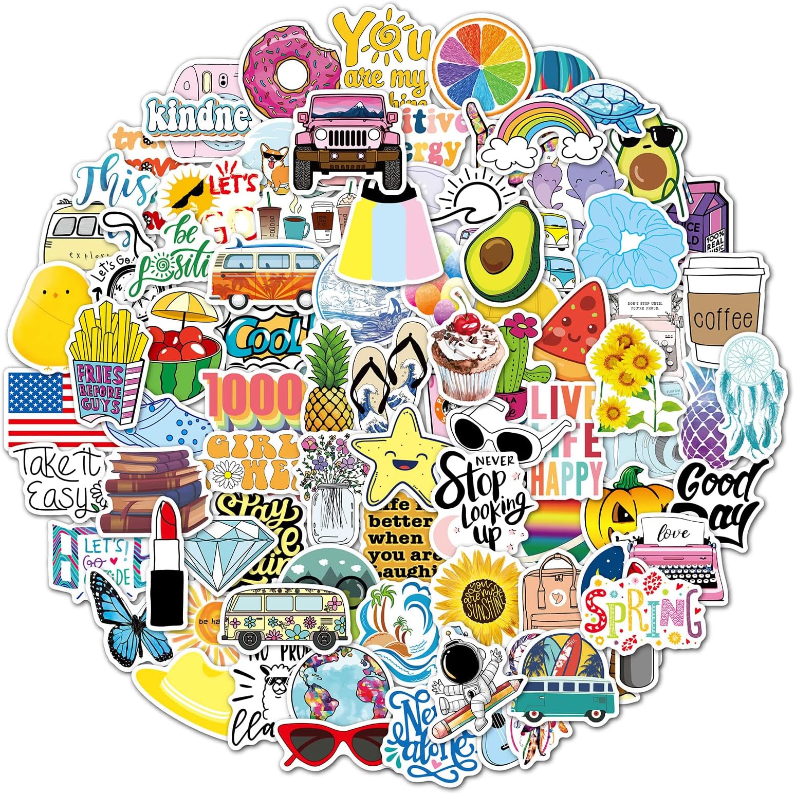 Stickers y Pegatinas de Vinilo 100 pack, Stickers Aesthetic, Pegatinas ...