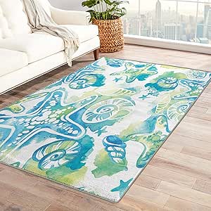 Amazon.com: Washable Rugs for Entryway Living Room Bedroom, Beach Theme ...