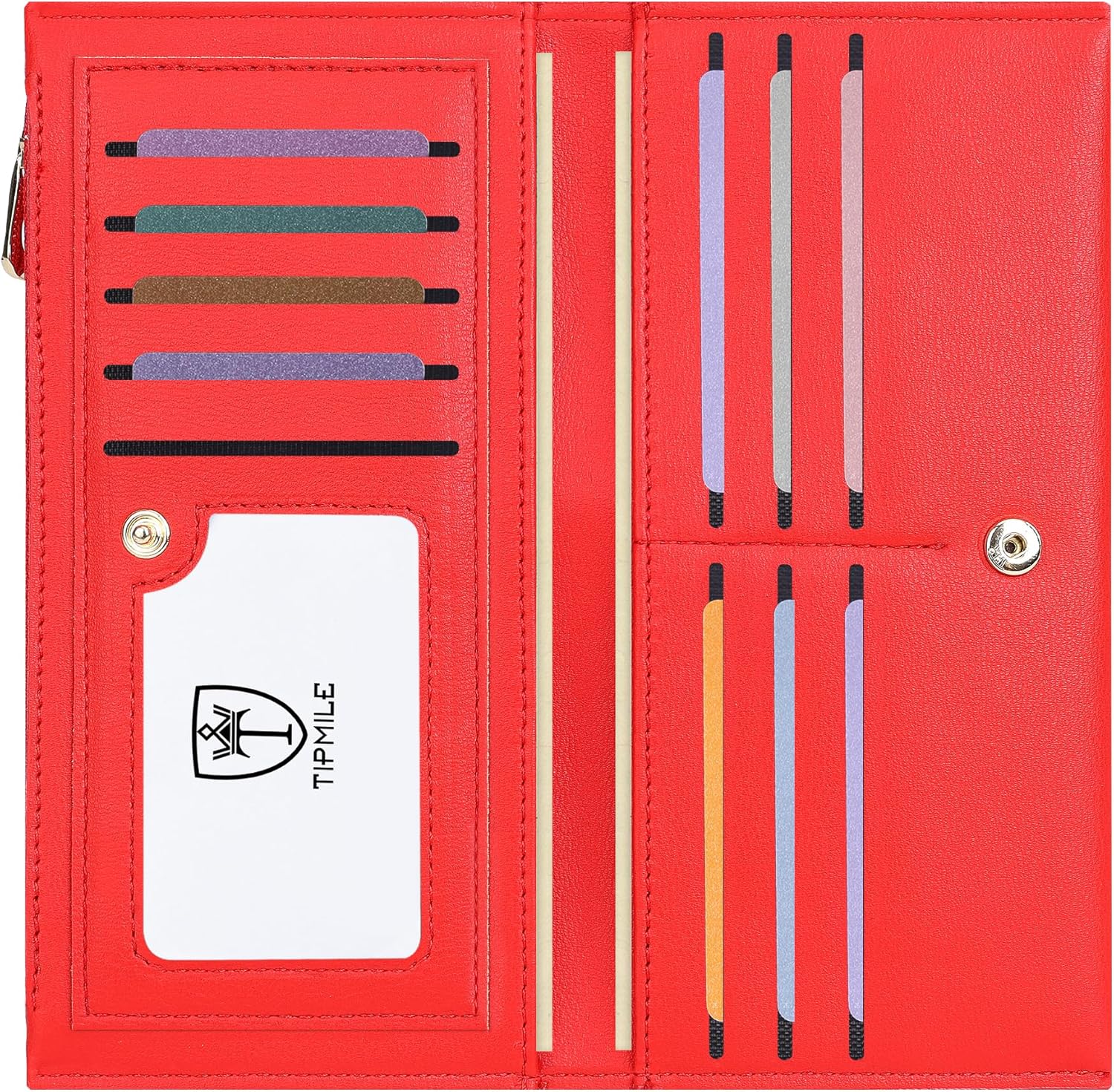 Amazon.com: Tipmile Ultra Slim Wallet for Women Bifold Leather RFID ...