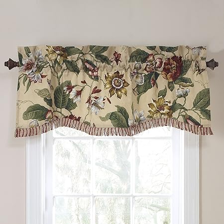 Amazon.com: Waverly Felicite Floral Pattern with Grimp Trim Window ...