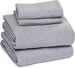 EnvioHome Jersey Knit Full Bed Sheets - Heather Grey, 4 Piece All ...