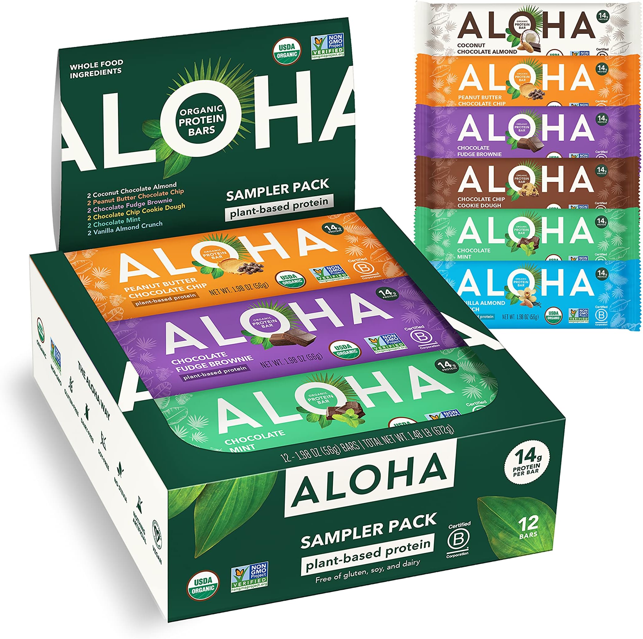 Amazon.com: ALOHA Organic Plant Based Protein Bars - Banana Bread ...