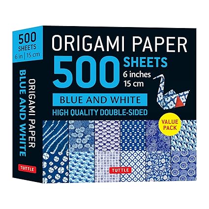 Origami Paper 500 sheets Blue & White 6" (15 cm): Tuttle Origami Paper ...