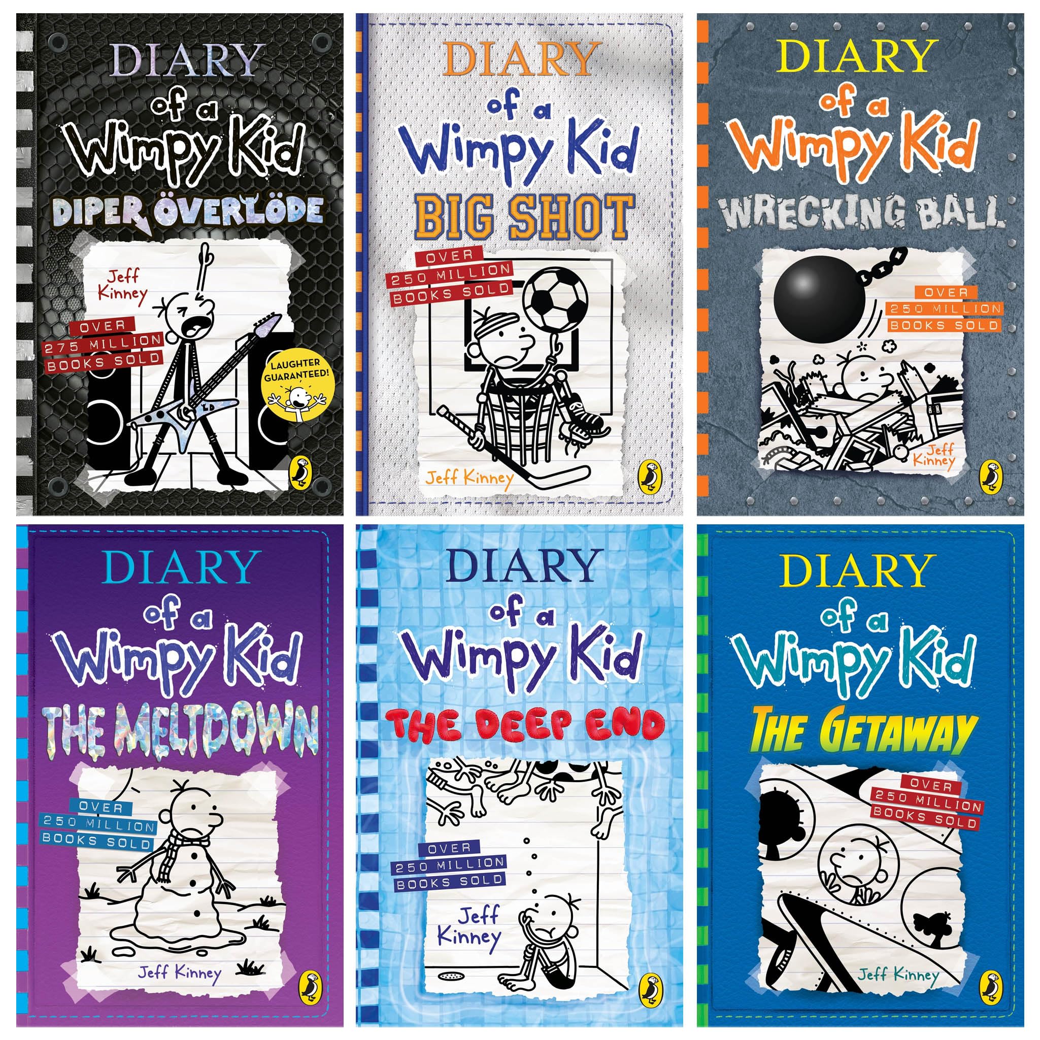 Diary of a Wimpy Kid (Book 12-17) 6 Books Collection Set (The Getaway ...