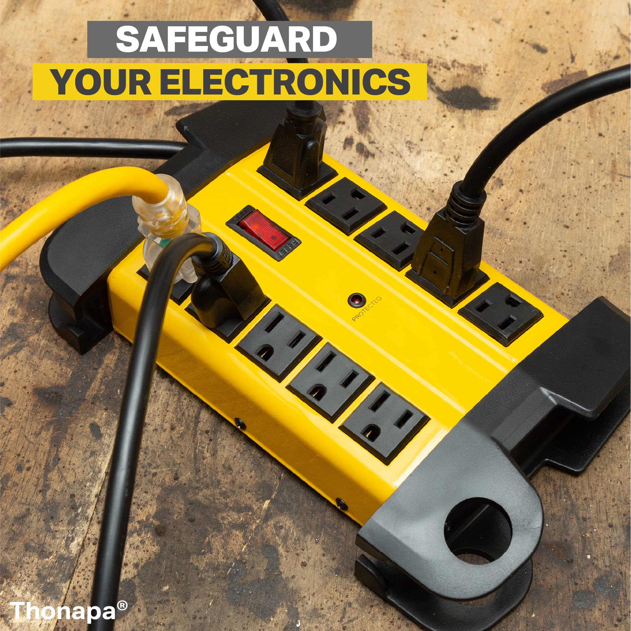 Snapklik.com : Heavy Duty Surge Protector Power Strip 10 Outlets, 14/3 ...