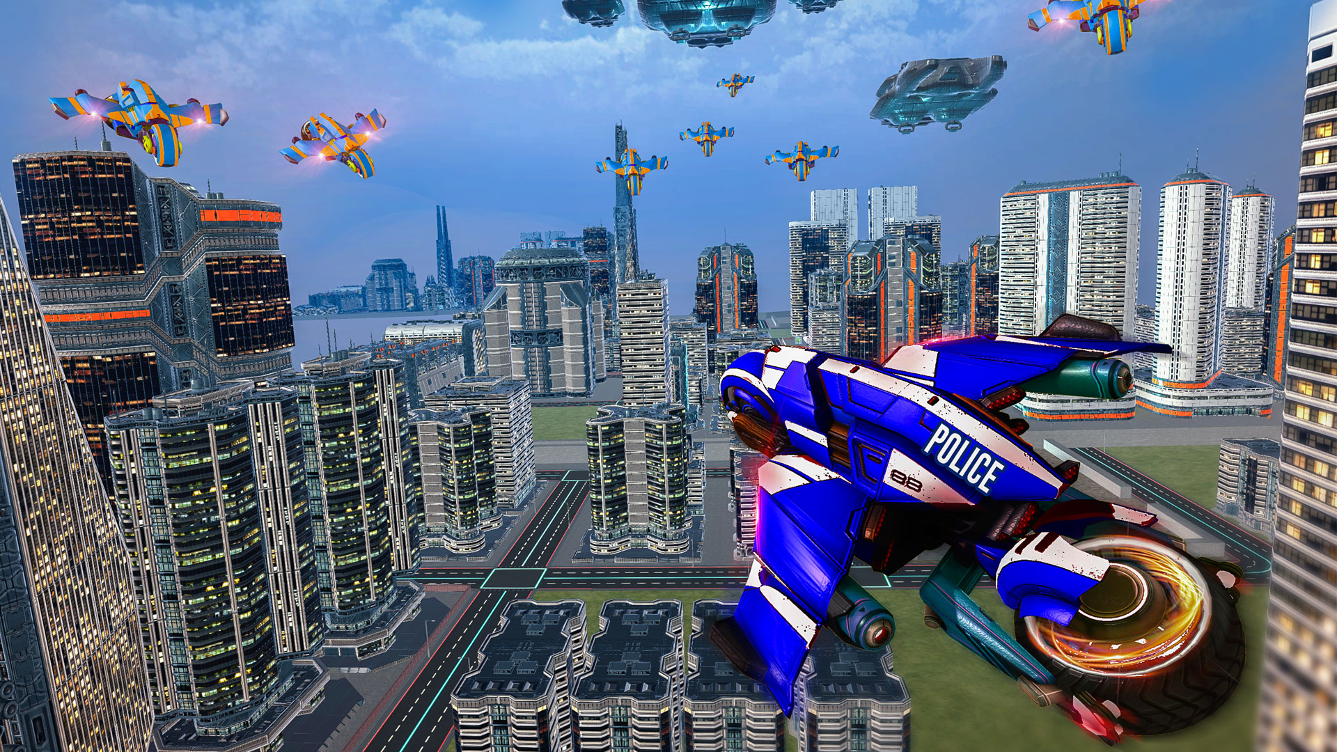 Flying Robot Bike Police Robot Transformation Wars - App on Amazon Appstore